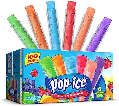 Amazon.com : Pop Ice Popsicle Variety Pack of 1.5 Oz Freezer Bars ...