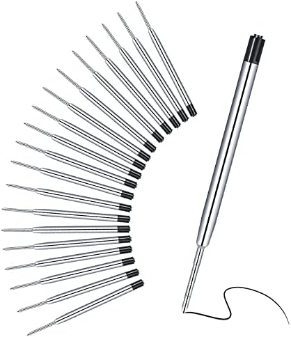 20 Pcs Ballpoint Pen Refills,Replaceable Metal Ballpoint Pen Refills ...