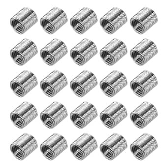 uxcell 50pcs Wire Thread Inserts M3 x 0.5 2D(6mm) Metric 304 Stainless ...