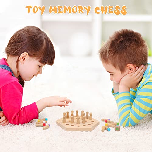 Alftek Wooden Memory Chess Game for kids, wooden memory match stick ...