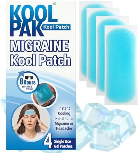 Koolpak Migraine Cooling Patch – Pack of 4 Gel Sheets – Instant ...