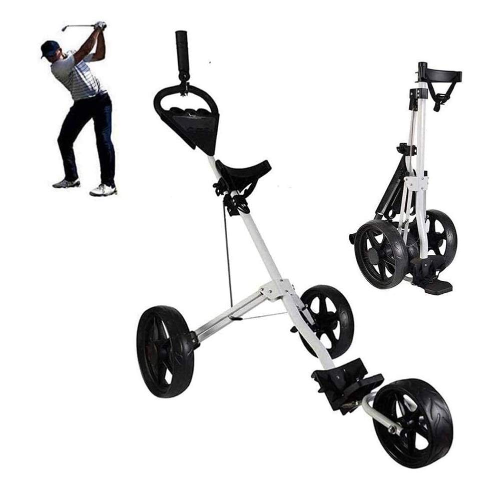 Buy Golf Push Cart Golf Push Pull Cart 3-Wheel Golf Trolley With Kettle ...