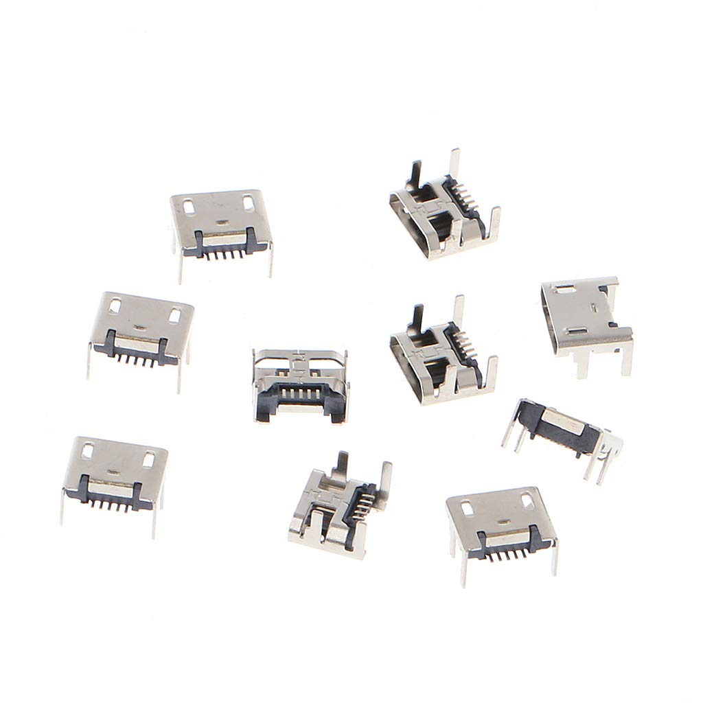 Lot de 10 connecteurs micro USB type B femelle 5 broches SMD 4 pieds 90 ...