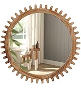 Amazon.com: ULIKE Round Wood Mirror 24 Inch Circle Wall Mirror ...