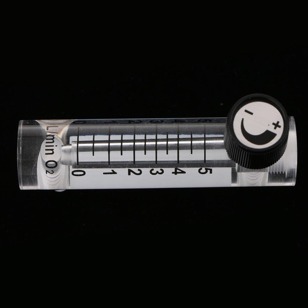 GAH 0-5L/min Oxygen Liter Flow Meter Measures Gas Flowmeter W/Control ...
