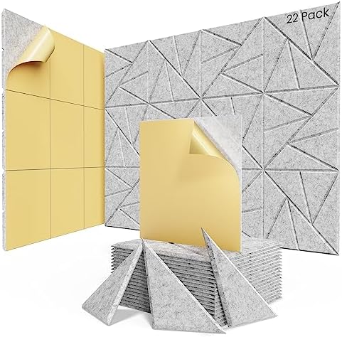Amazon.com: 22 pack Acoustic Panels With Self-Adhesive, 12"X 12"X 0.4 ...