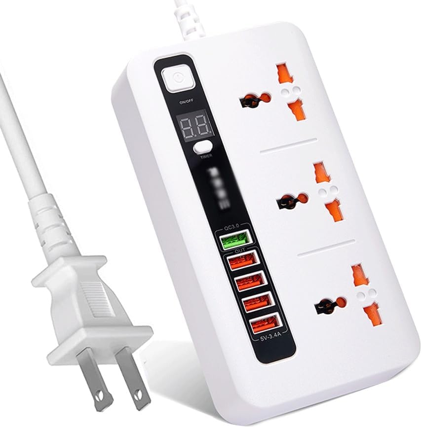 Amazon.com: LXFDP USB 2M Extension Lead Multiple Plug Extension Socket ...