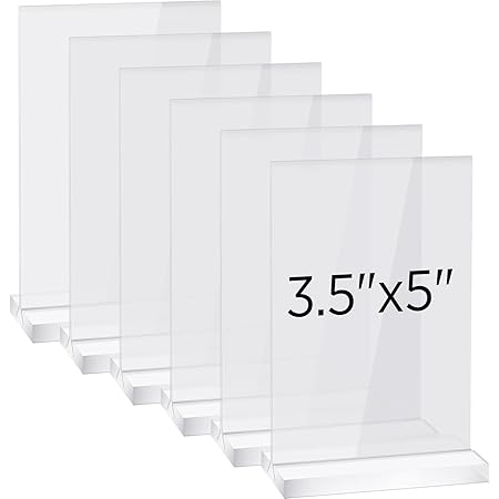 Amazon.com : Teling 12 Pcs 3.5 x 5 Inch Acrylic Picture Frame Slant ...