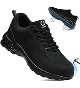 Amazon.com: GLANOUDUN Work Boots for Men High top Steel Toe Boots ...