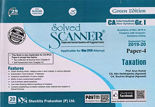 Buy Scanner CA Intermediate (New Syllabus) Gr. I Paper -4 Taxation Book ...