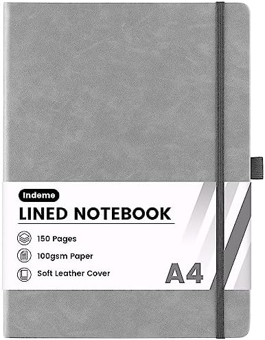 A4 Notebook, Notebook A4 with 144 Pages Premium Paper, Faux Leather ...