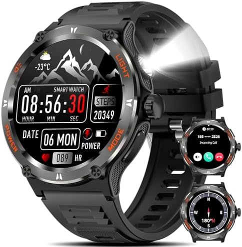 Amazon.com: Military Smart Watches for Men, 1.53" Rugged Tactical ...