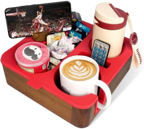 Amazon.com: Couch Buddy Couch Cup Holder Tray, Real Acacia Wooden Caddy ...