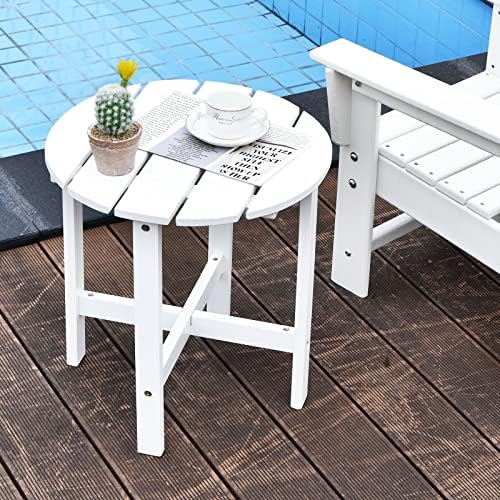 Amazon.com : Menkxi 19 Outdoor Side Tables for Patio 2 Tier Easy ...