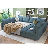 Amazon.com: EASE MOOSE Modular Sleeper Sofa Bed Oversized Sectional Couch with 9 Storage Seats ...
