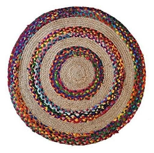 Buy AR ANTIQUE RUGS Natural Fibres, Braided Reversible Jute and Chindi ...