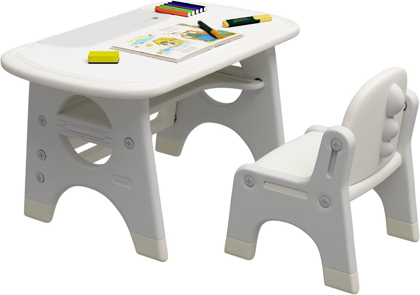Amazon.com: BanaSuper Kid's Drawing Table and Chair Set with Erasable ...
