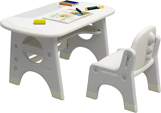 Amazon.com: BanaSuper Kid's Drawing Table and Chair Set with Erasable ...