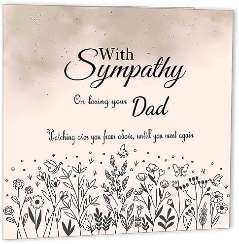 Sympathy Card - Dad Condolences - Sorry for your Loss Card Bereavement ...
