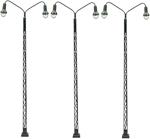 LQS41 3pcs Model Railway operating lights Lattice Mast lamp Track light ...