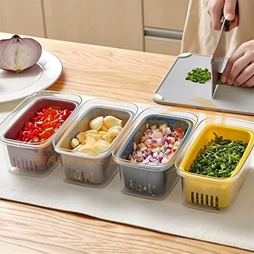 Buy Raawan Fridge Storage Boxes,Fridge Organizer With Removable Drain ...