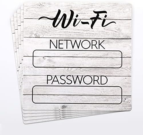 Amazon.com: Oudain 5 Pieces Wi-Fi Password Sign Rustic Fridge Magnet ...