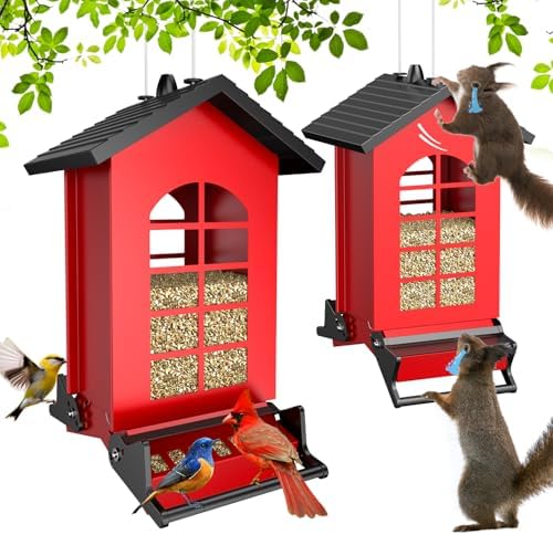 Amazon.com : Wildpark Squirrel Proof Bird Feeder for Outdoors Hanging ...