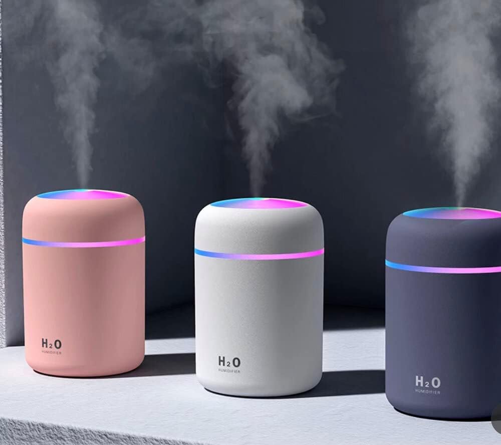 Amazon.com: Portable Mini Humidifier, Multicolor LED 300ml (Grey ...