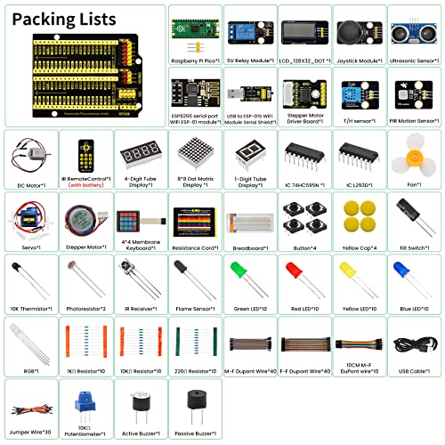 Raspberry Pi Pico Starter Kit 33 Courses Micropython C Wifi Wireless Control