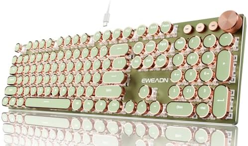 Amazon.com: EWEADN Wired Typewriter Mechanical Keyboard, Low Noise ...