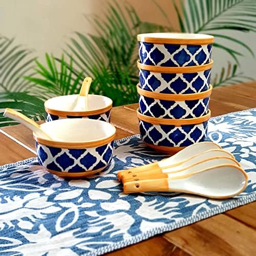 Nestasia Multicolor Set of 6 Mandala Ceramic Side Bowls for Serving ...