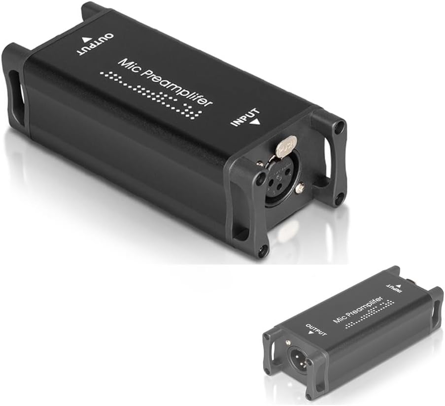 Amazon.com: Microphone Preamp Audio Booster Ultra-Clean Gain Dynamic ...