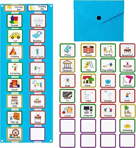 BeYumi 48Pcs Visual Schedule for Kids Home Chore Chart Routine Cards ...