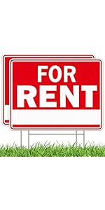 Amazon.com : 1PC For Rent Sign with Stake, 17"x13" Double Sided ...