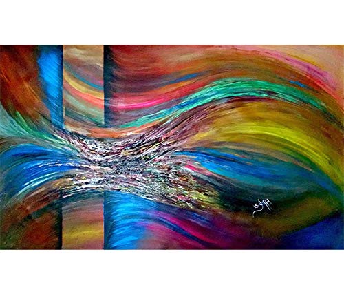 Nawras Fish in Rainbow Painting, Canvas Material and Acrylic- 60"x37 ...