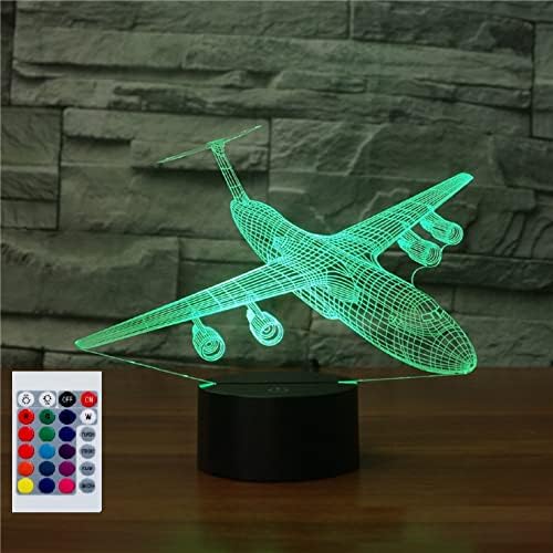 Aircraft Airplane 3D Night Light Kids Bedside Lamp 16 Colors Changing ...