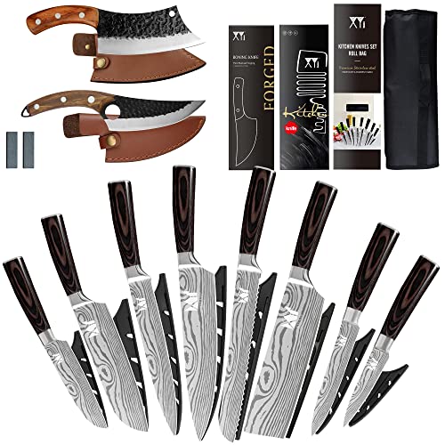 XYJ Culinary Chef Knives Set Cleaver Boning Knives With Sheath&Carry ...