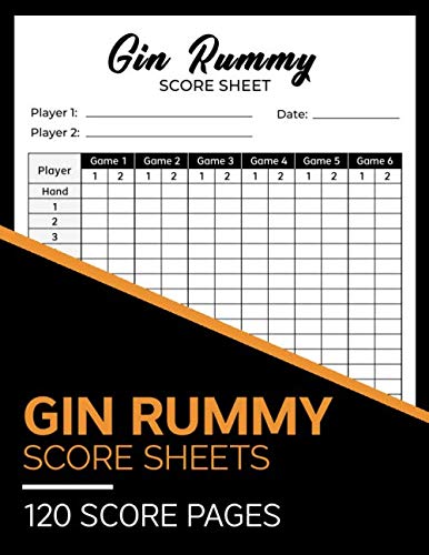 Amazon.com: Gin Rummy Score Sheets 120 Score Pages: Perfect Scoresheet ...