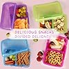 Amazon.com: 4 Pack Plastic Snack Containers with Lids, 2 Compartment ...