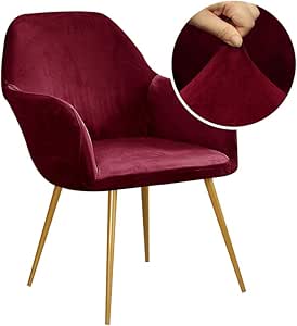 Amazon.com: MFMLHDYQ Velvet Stretch Wine Red Modern Curved Back Armrest ...