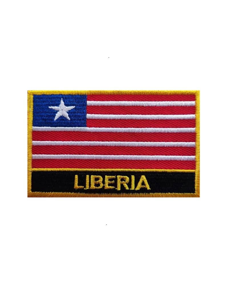 Amazon.com: Uijokdef 1 PCS Liberia Flag Patches Iron On or Sew On ...
