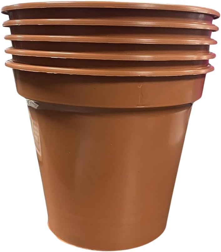 Z&A Round Plastic Plant Pot 24cm - Outdoor Garden Decorative Flower ...