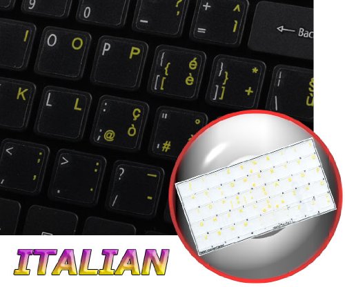Amazon.com: ITALIAN KEYBOARD STICKERS ON TRANSPARENT BACKGROUND WITH ...