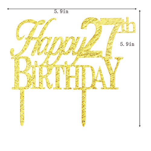 Risehy happy 27th birthday cake topper for 27th birthday party ...