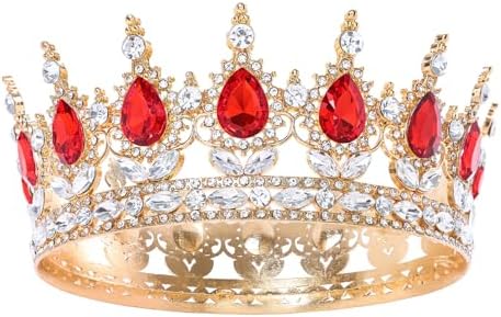 Amazon.com: Feltent Red Queen Crown for Women Crystal Tiara for Women ...