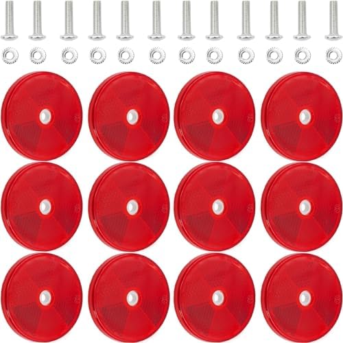 Amazon.com: Dexspoeny 12 Packs Red Round Reflector Front Reflector with ...