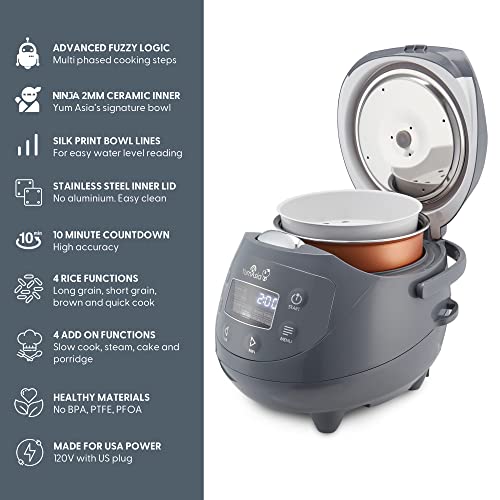 Yum Asia Panda Mini Rice Cooker With Ninja Ceramic Bowl and Advanced ...
