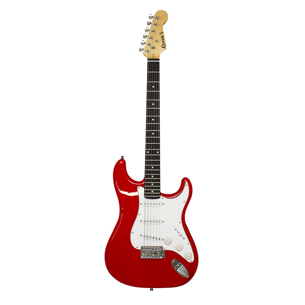 Guitarra Elétrica Queen's ST Vermelha – Inclui Kit com Palhetas, Cabo ...