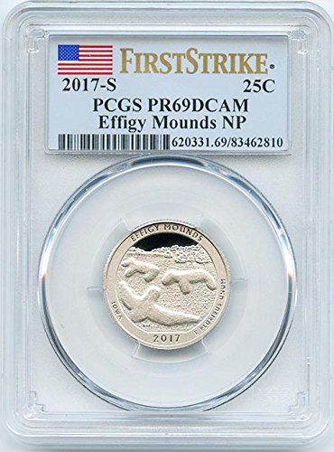 2017 S Clad Proof Effigy Mounds, Iowa National Park NP Quarter PR 69 ...