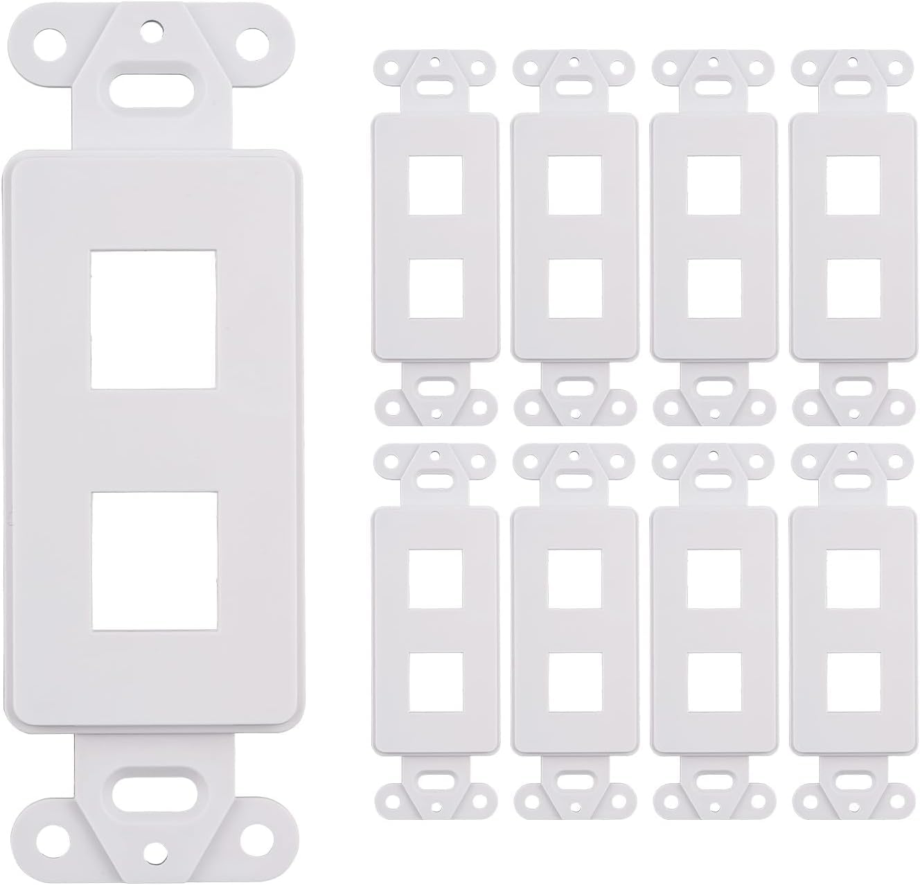 Snapklik.com : 10 Pack Keystone Wall Plate 2 Port, White Decorator ...